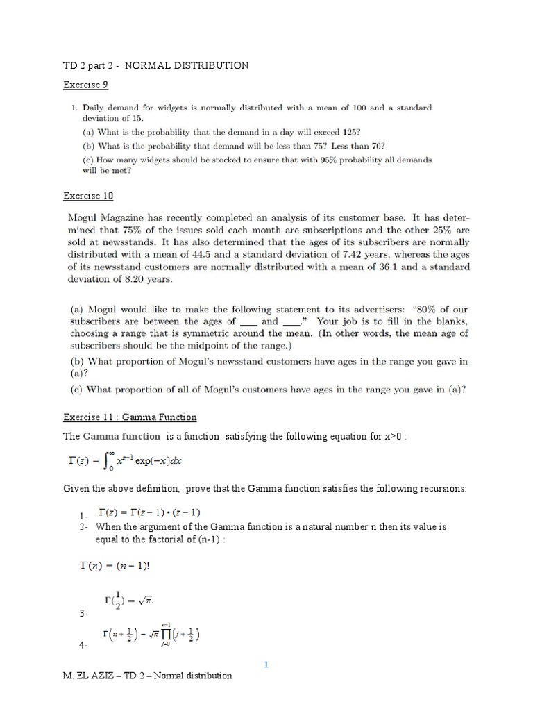 Chapter 2nd Exercises Part2 | PDF | Chi Squared Distribution | Random Variable