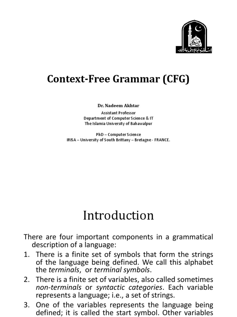 Context Free Grammar CFG | Download Free PDF | Linguistics | Language ...