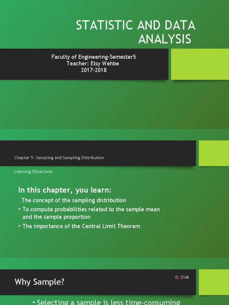 Chapter 5 Data Analysis 2018 Pdf Sampling Statistics Normal Distribution 