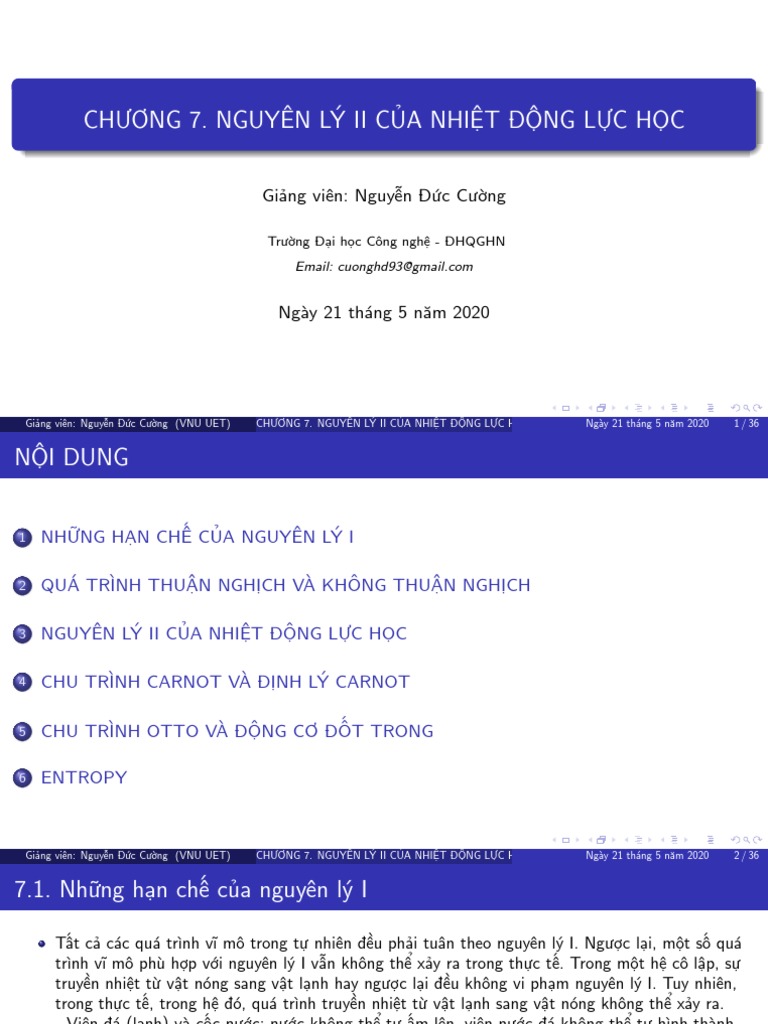 Chuong 7 Nguyen Ly Thu Hai Cua Nhiet Dong Luc Hoc | PDF