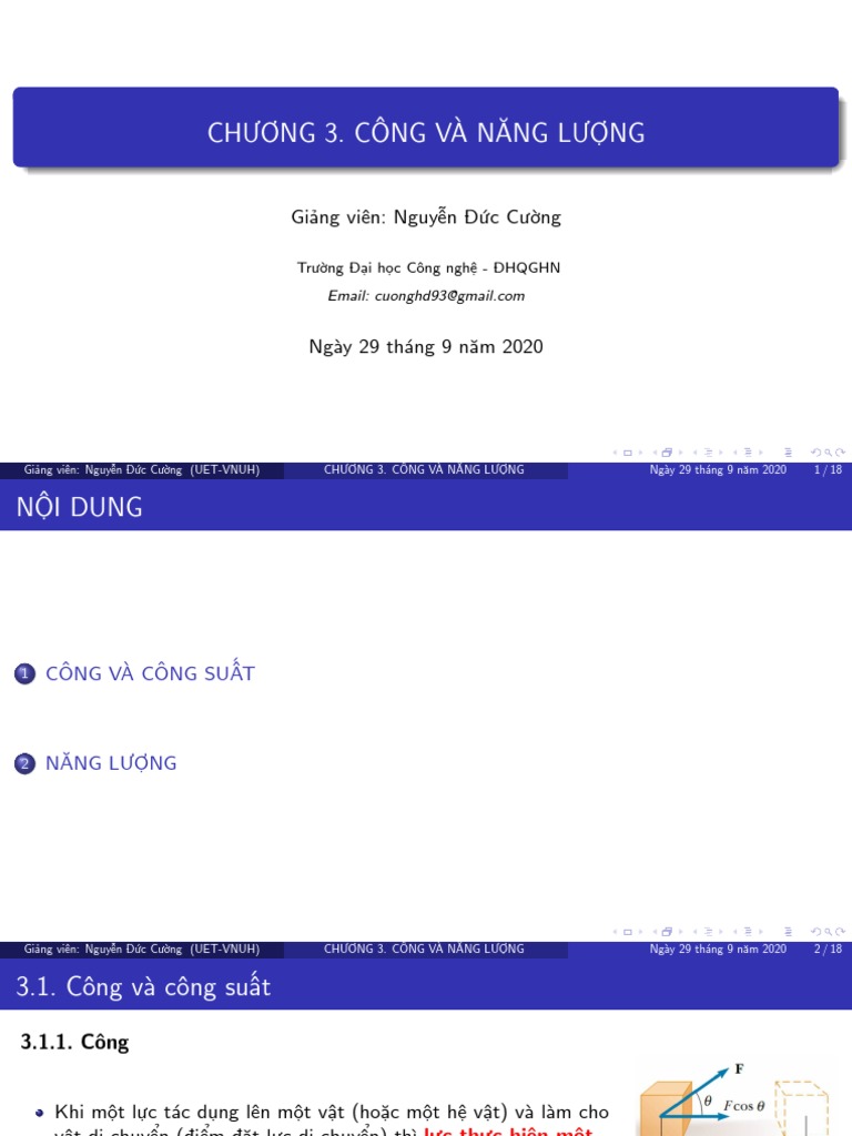 Chuong 3 Cong Va Nang Luong Nguyen Duc Cuong UET | PDF