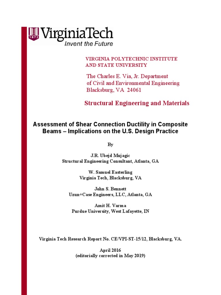 Assessment of Shear Connection Ductility in Composite Beams ... Assessment of Shear Connection Ductility in Composite Beams ...