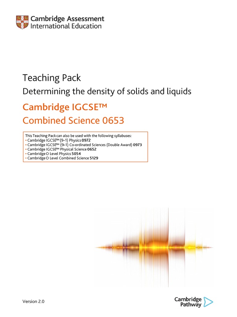 0653 Density Teaching Pack | PDF | Density | Volume