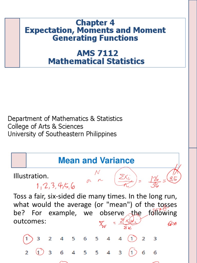 Chapter 4 Expectation, Moments and Moment Generating Functions | PDF ... Chapter 4 Expectation, Moments and Moment Generating Functions | PDF ...