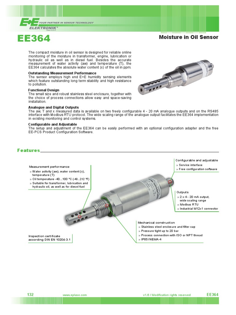 Datasheet - EE364 Moisture Sensor | PDF | Water | Humidity