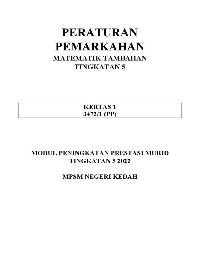 Skema MT K1 Kedah 2022 | PDF