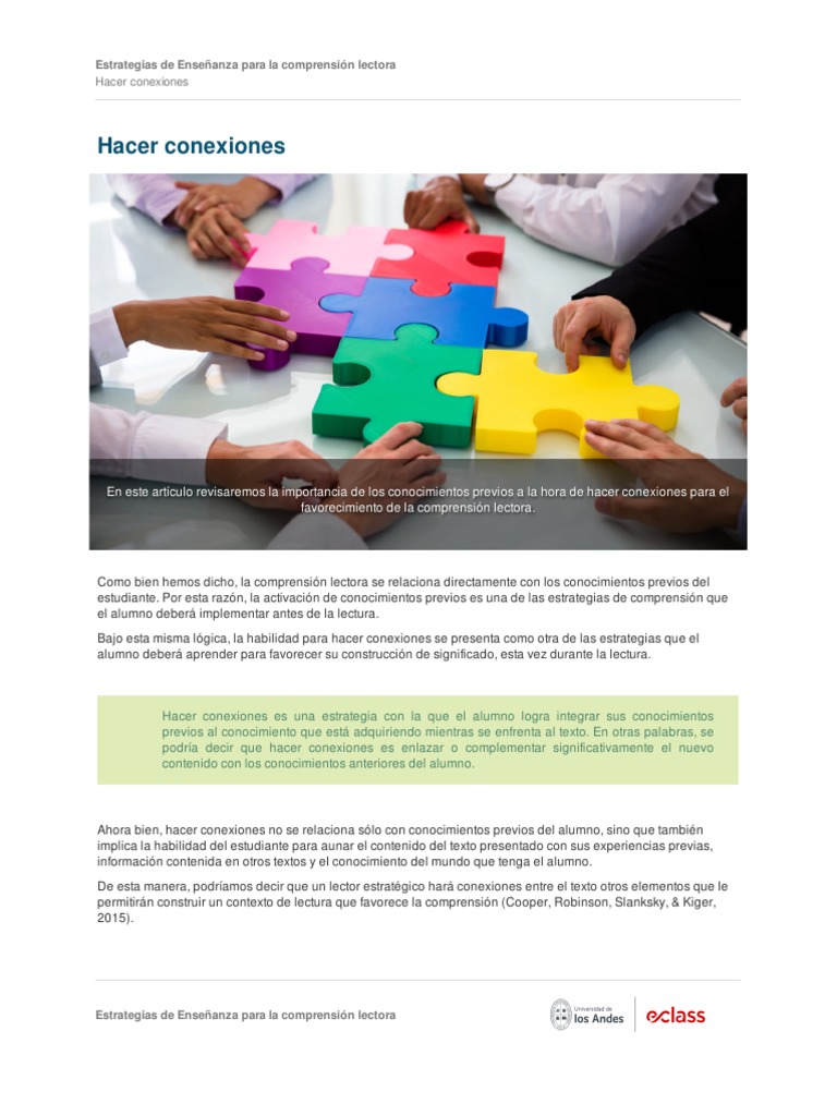 Hacer Conexiones-639a623ef13eb | PDF | Comprensión lectora | Comunicación