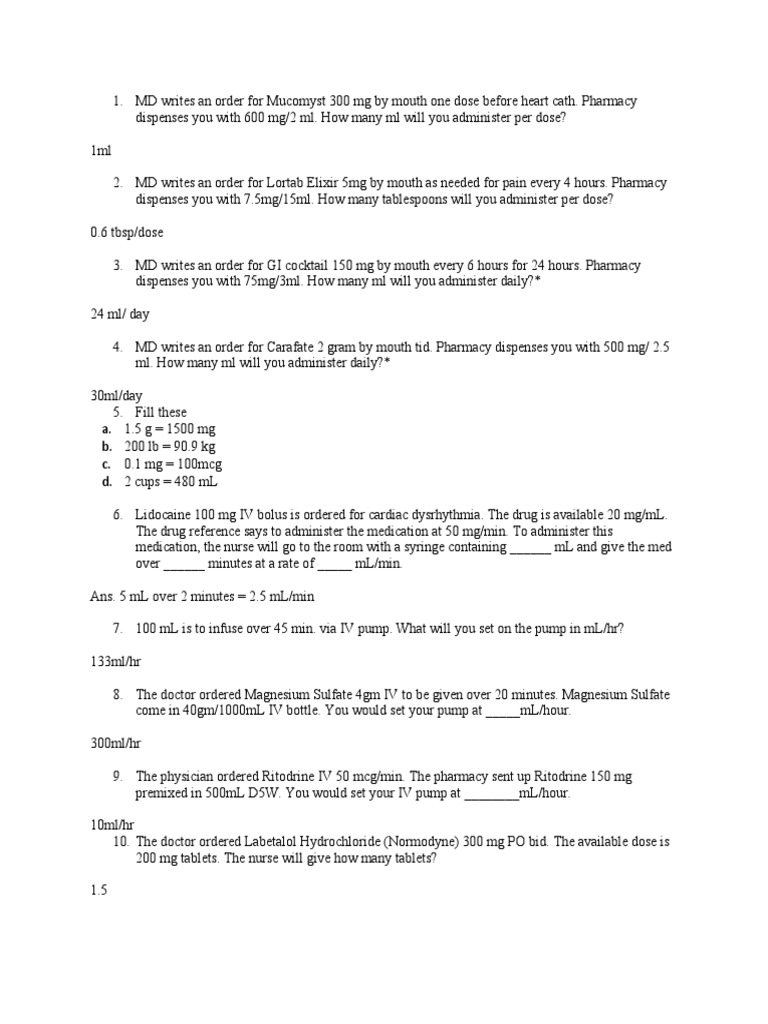 Maths Numerical Assignment With Answers | PDF | Dose (Biochemistry) | Chemistry