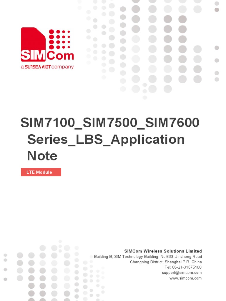 SIM7100 SIM7500 SIM7600 Series LBS Application Note V2.00 | PDF ...