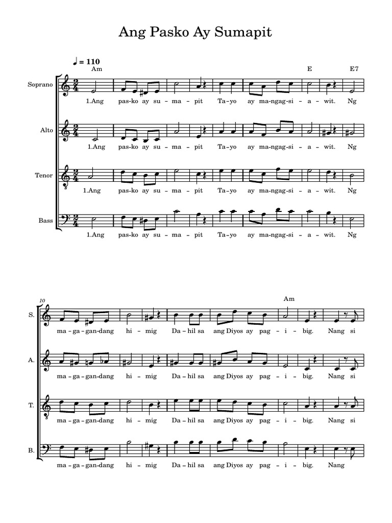 Ang Pasko Ay Sumapit-SATB | PDF
