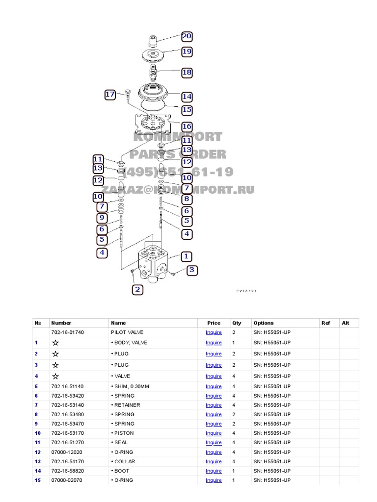 Komatsu PW180-7E0 S - N H55051-UP - PPC VALVE (WORK EQUIPMENT) | PDF ...