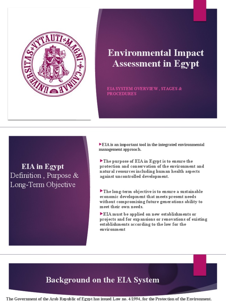 EIA Procedures and Regulations in Egypt | PDF | Environmental Impact ...