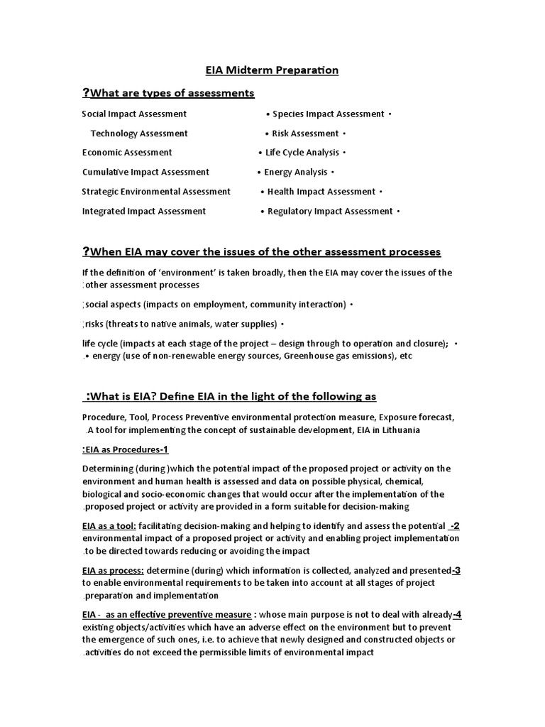 EIA Mid | PDF | Environmental Impact Assessment | Life Cycle Assessment