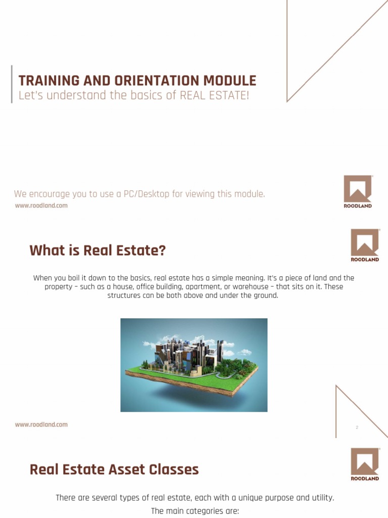 Roodland - Training & Orientation Module | PDF | Apartment | Real Estate