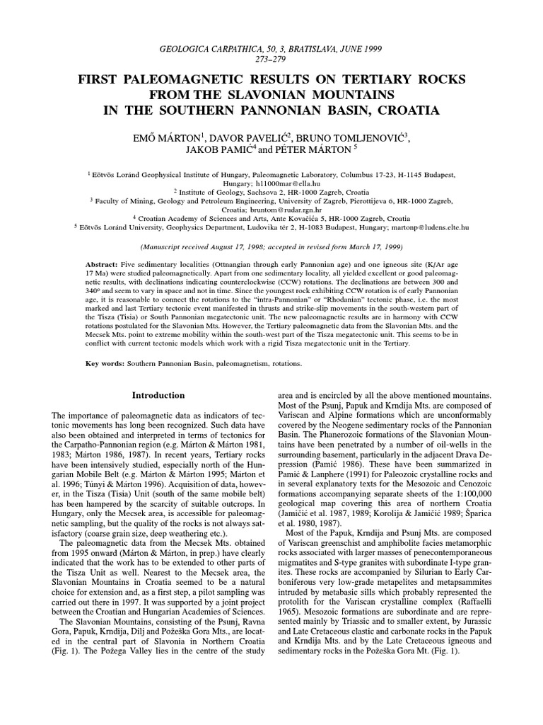 Paleomagnetic Study Reveals CCW Rotations in Tertiary Rocks of ...