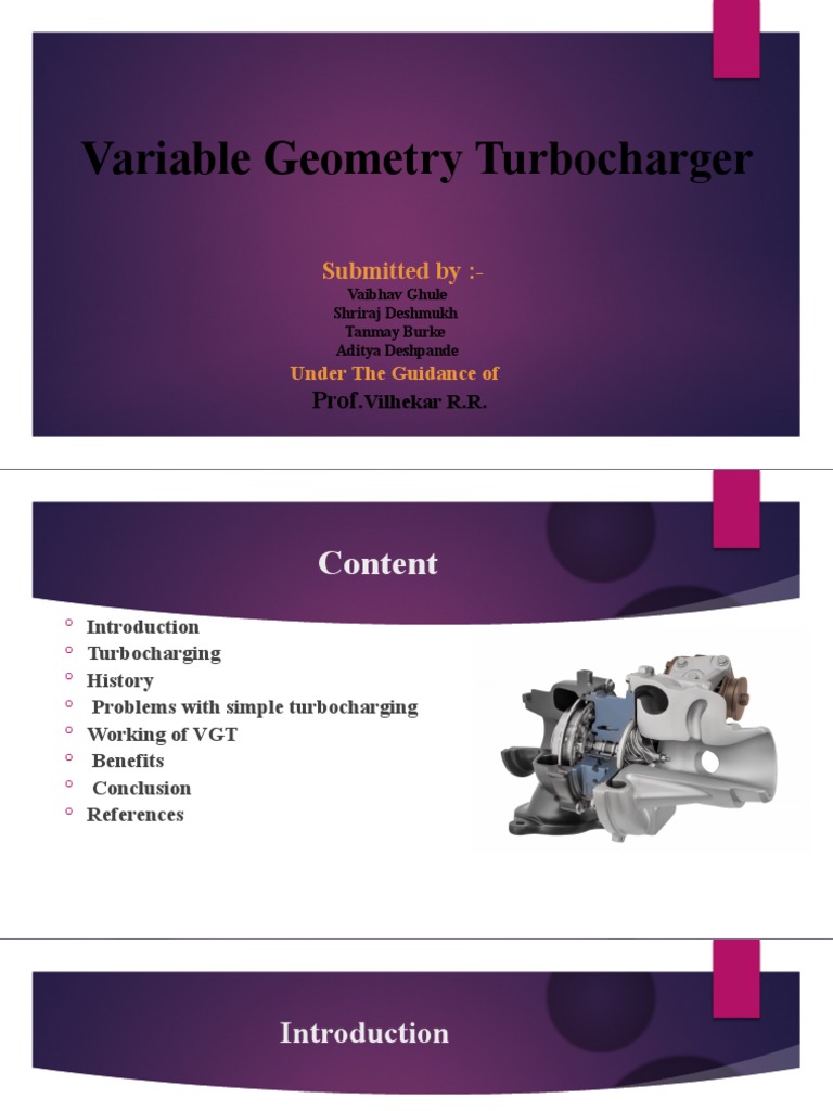 Variable Geometry Turbocharger Overview | PDF | Turbocharger | Engines