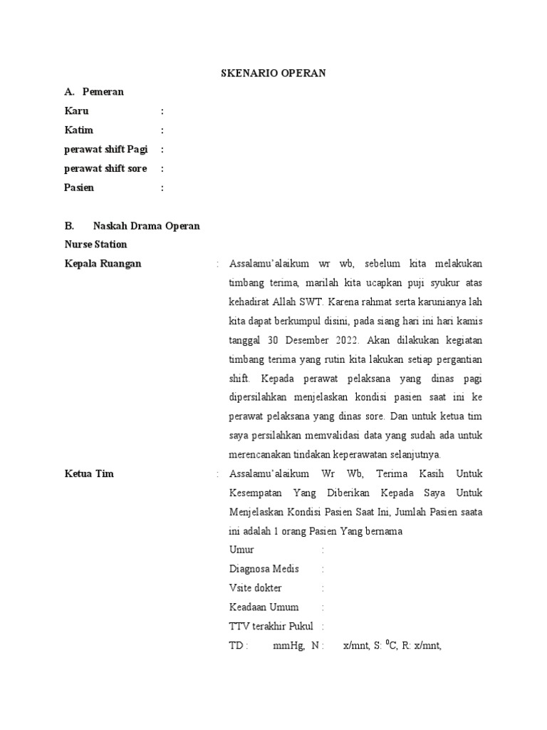 Skenario Operan | PDF