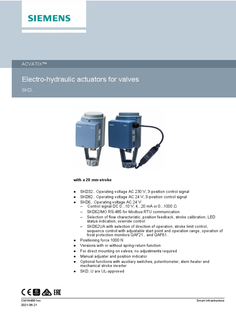 Electrohydraulic Actuators SKD.. en | PDF | Valve | Actuator