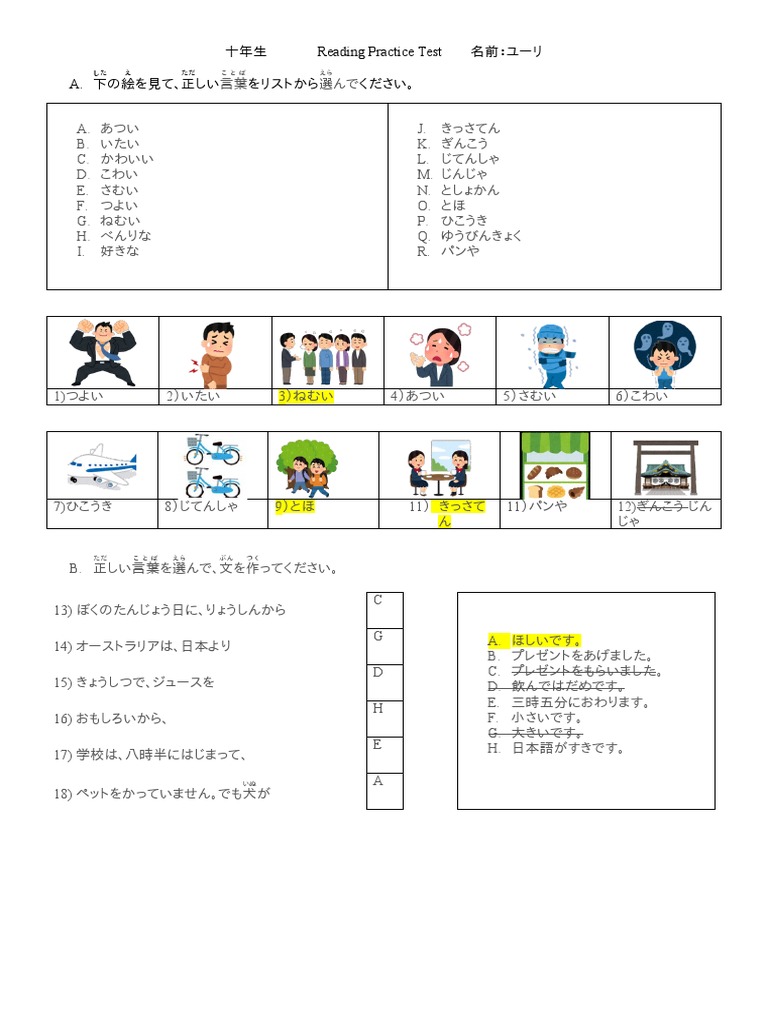 Year 10 Reading Practice Test - 2021 | PDF