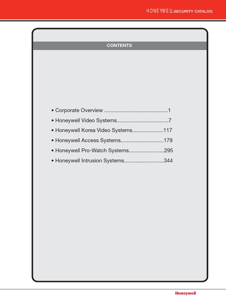 2010security Catalogue | PDF | Honeywell | Camera