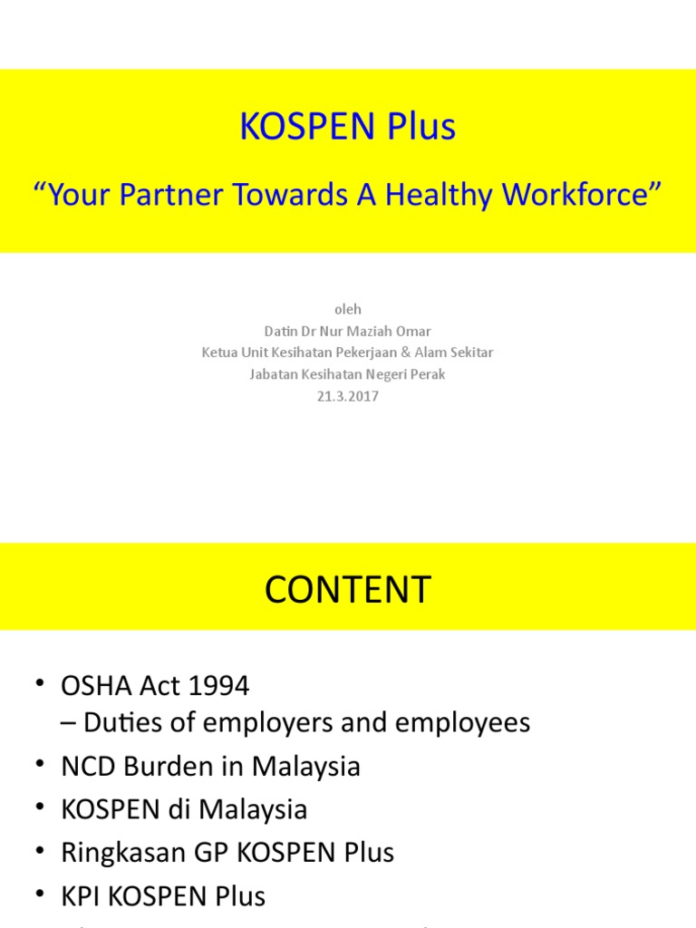 Kospen Plus - Intro | PDF | Occupational Safety And Health | Economies