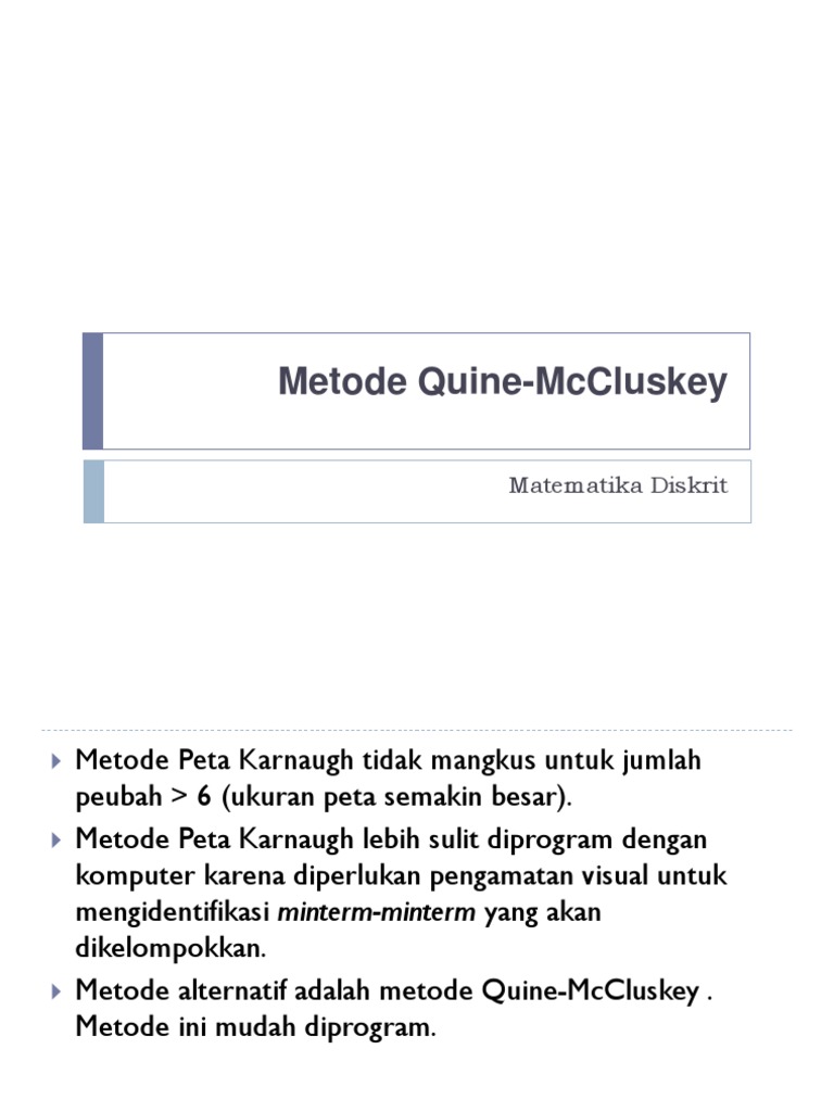 Metode Quine-McCluskey | PDF