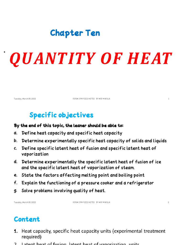 Quantity of Heat | PDF | Evaporation | Latent Heat