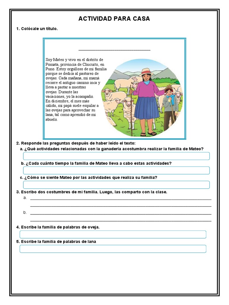 Actividad para Casa Comunicación | PDF