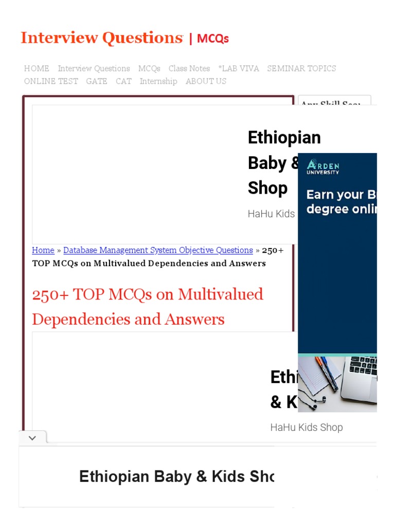 250+ TOP MCQs On Multivalued Dependencies and Answers | PDF ... 250+ TOP MCQs On Multivalued Dependencies and Answers | PDF ...