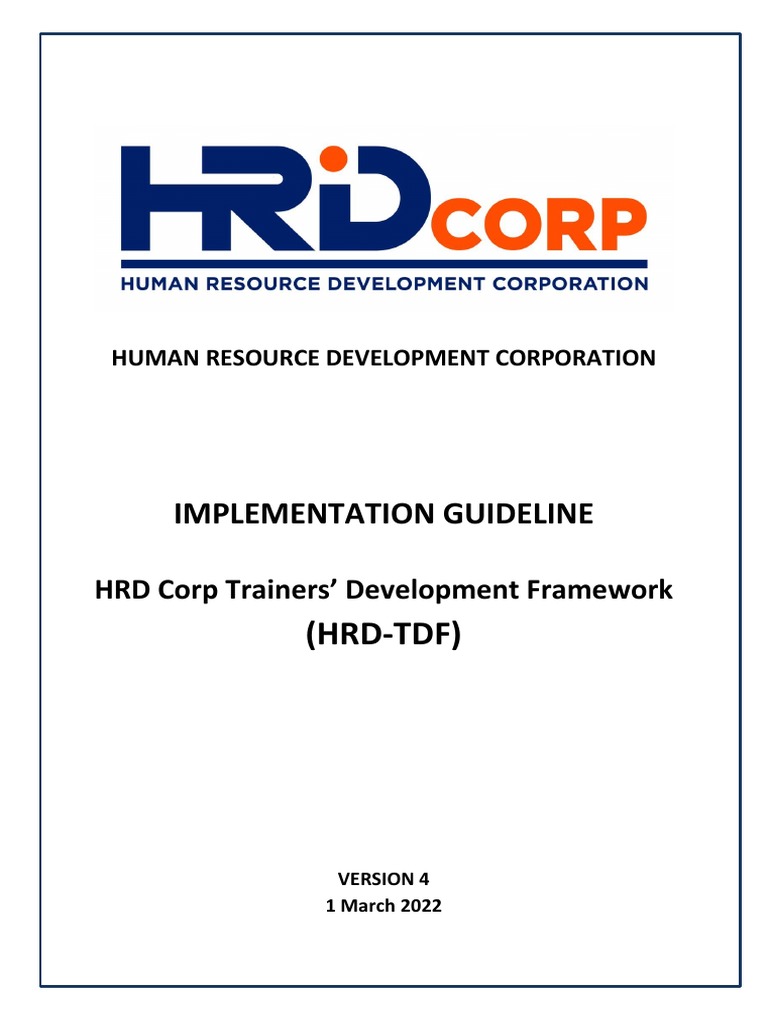 Guidelines of HRD-TDF 2022 | PDF | Certification | Video