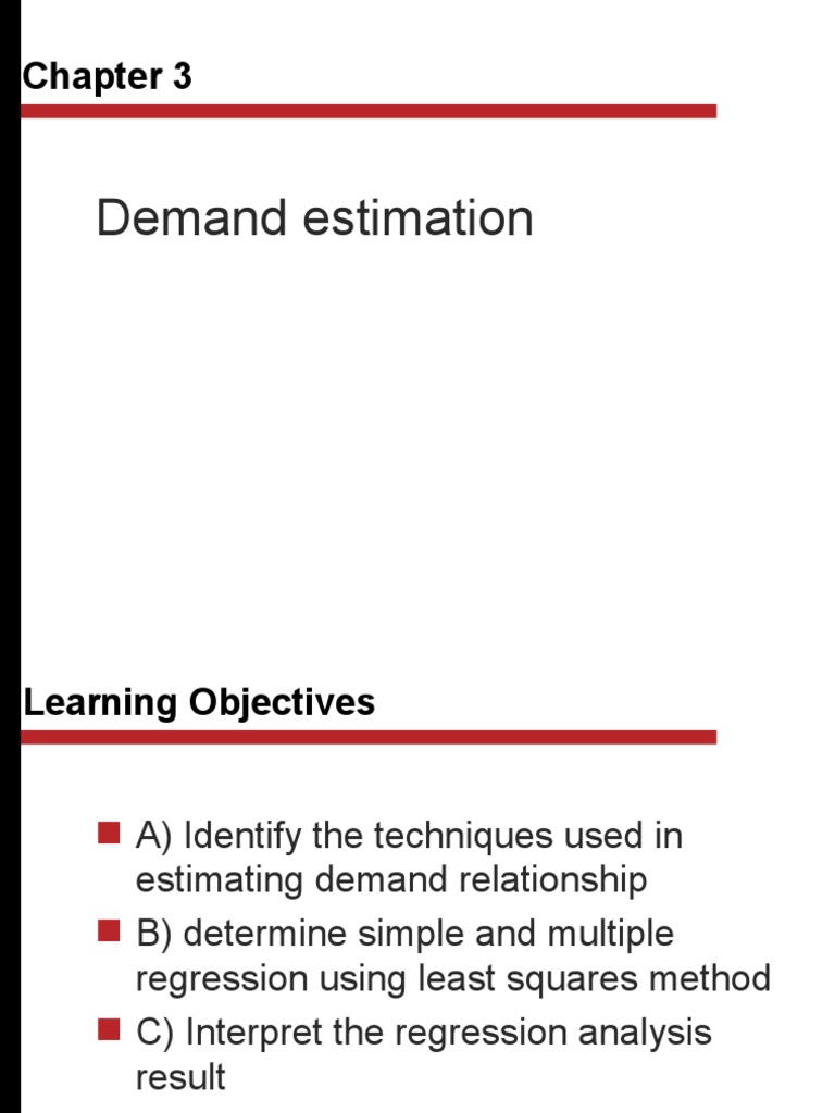 Chapter 3 DEMAND ESTIMATION 3 | PDF | Regression Analysis | Linear Regression