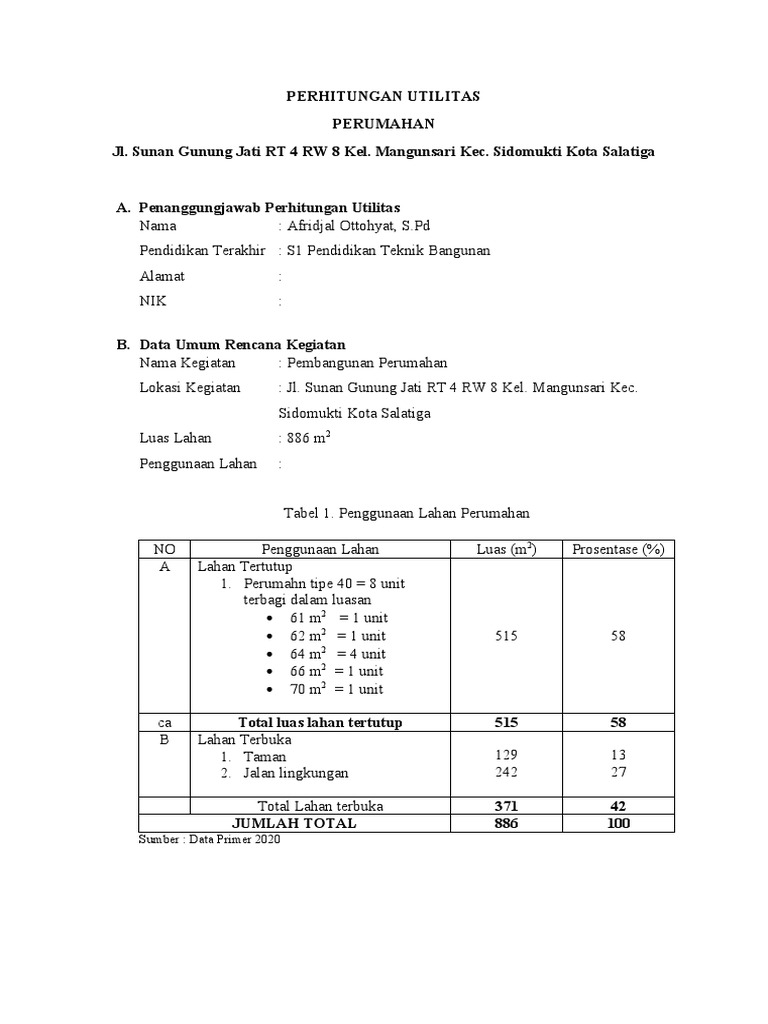 Perhitungan Utilitas | PDF