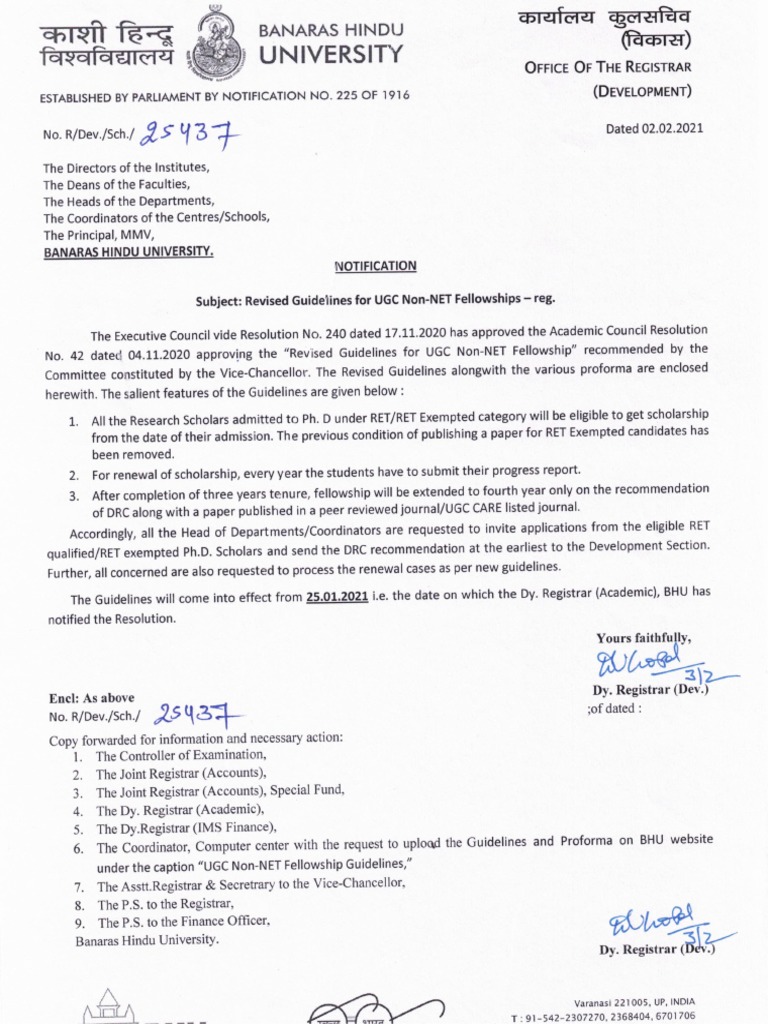 01-UGC Non-NET Fellowship - Notification | PDF