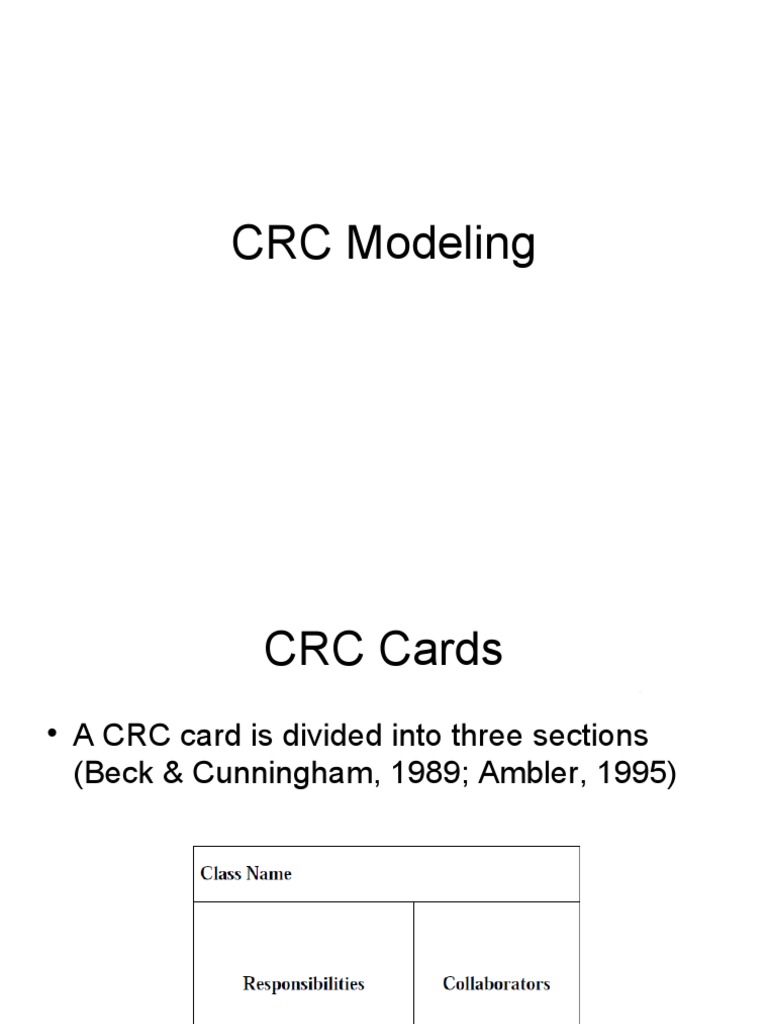 CRC Modeling | PDF | Use Case | Computing CRC Modeling | PDF | Use Case | Computing