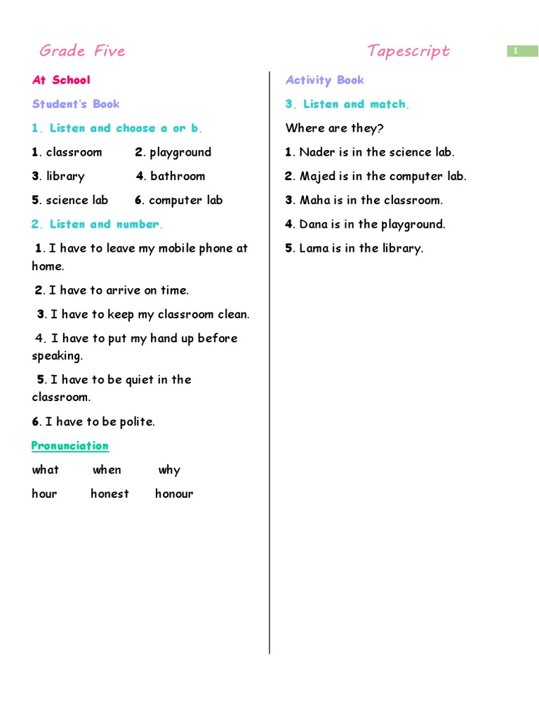 5 Audio Tapescript Mr Maged Ogharli Pdf Sky Piano