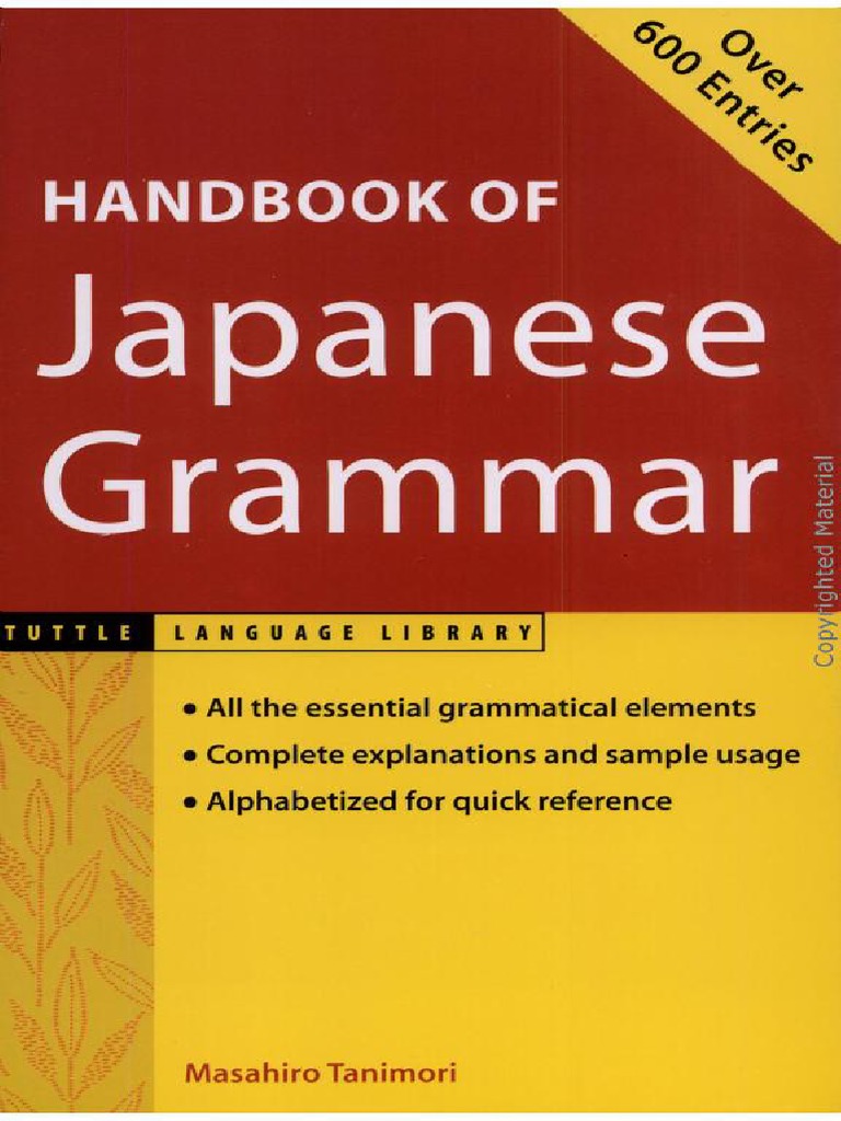 Pub - Handbook of Japanese Grammar Tuttle Language Libra | PDF