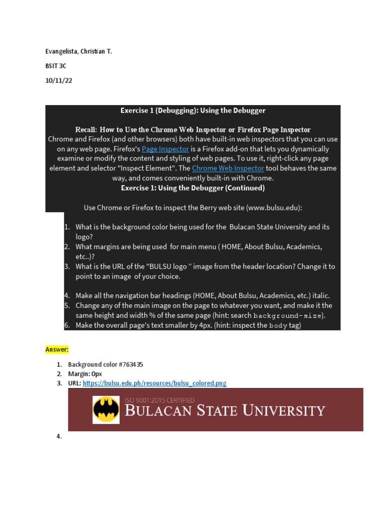 Debugging and CSS Exercises Guide | PDF | World Wide Web | Internet & Web