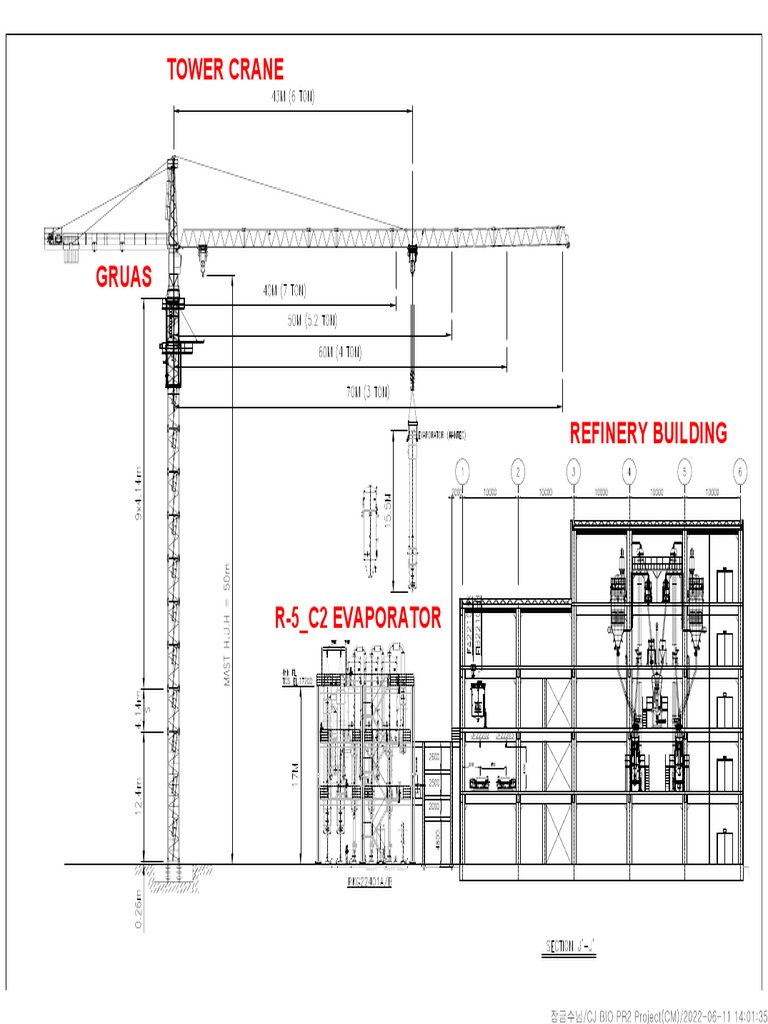 Tower Crane (Gruas) Rigging Plan - pr2-Pjt | PDF