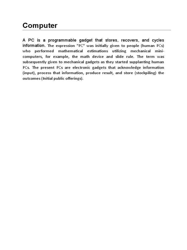What Is Computer | PDF