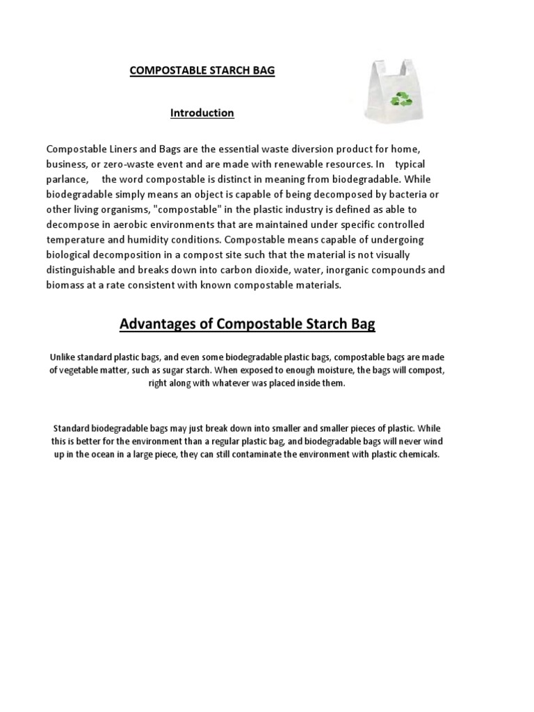 An Analysis of Compostable Starch Bags: Advantages, Manufacturing ...