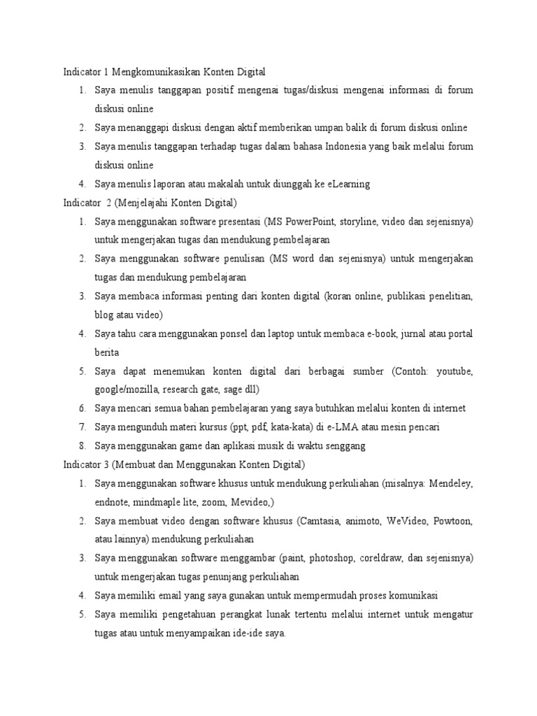 KUesioner Literasi Digital | PDF