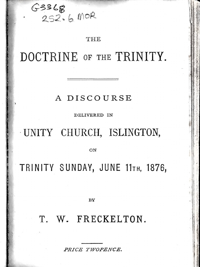 The Doctrine of The Trinity | PDF | God The Father | Trinity