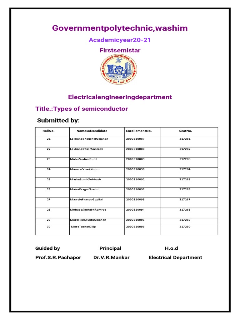 Physics Micro Project Completed.. | PDF | Semiconductors | Electrical ...