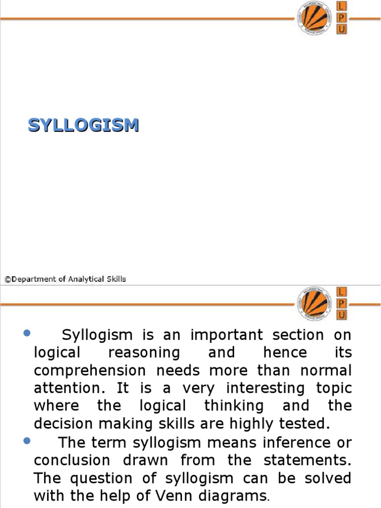 Syllogism | PDF | Proposition | Predicate (Grammar)