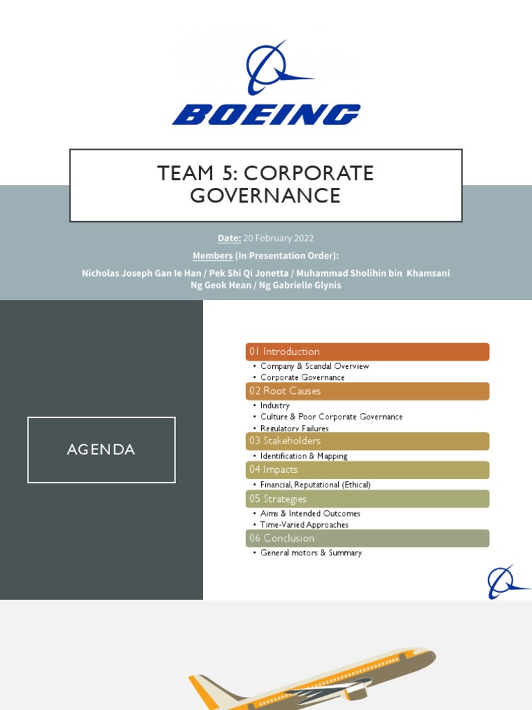 Consultancy Project - Team 5 - Corporate Governance - Boeing | PDF ...