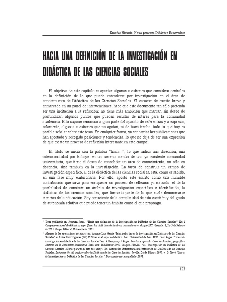 Unidad 2 Prats | PDF | Conocimiento | Ciencias Sociales