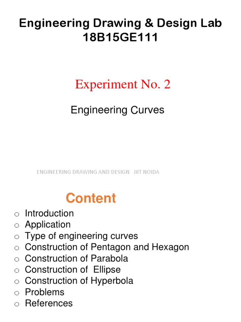 Engineering Curves 1 1 Jiit Pdf Ellipse Circle