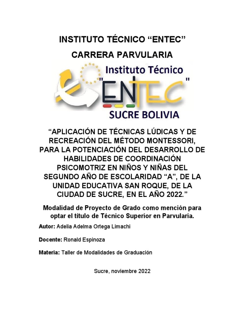 Carátula Proyecto Actualizado | PDF