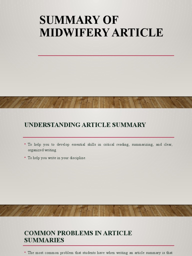Summary of Midwifery Article | PDF | Argument | Cognition