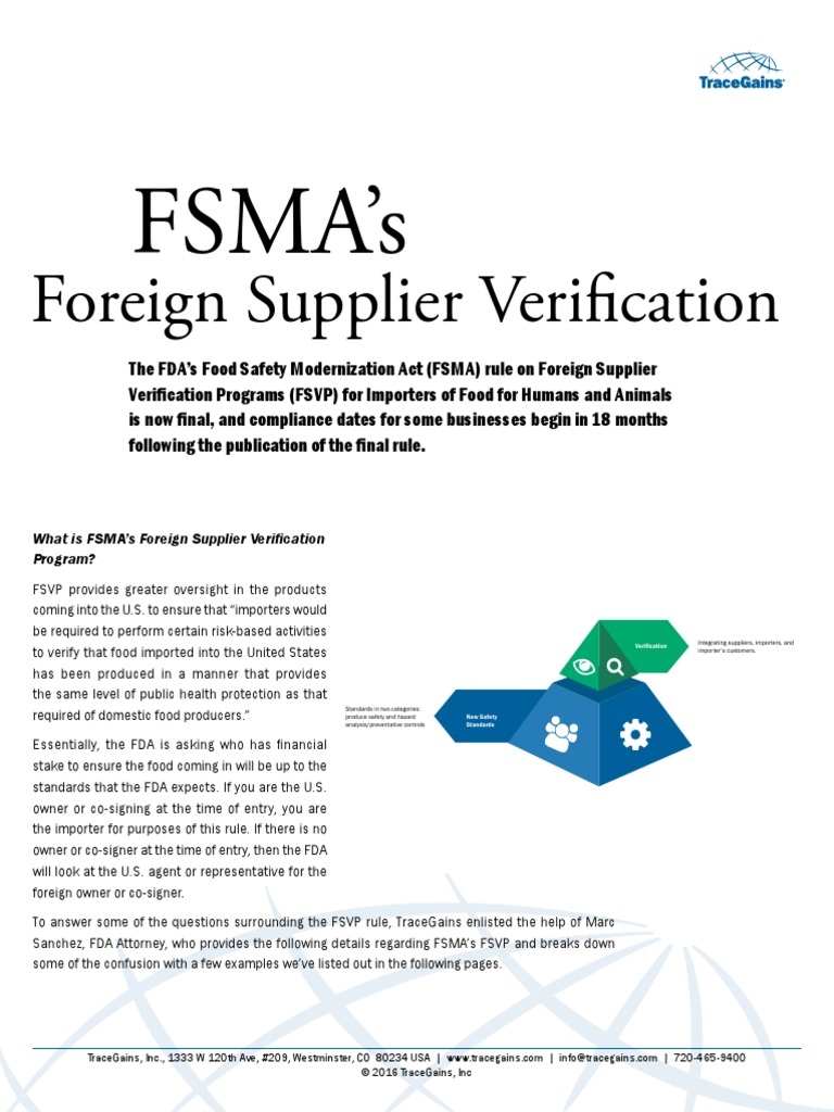 FSVP 2 - Fsma-Foreign-Supplier-Verification-Program-Outline, 2016 | PDF ...